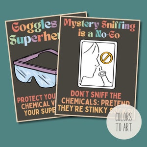 Science Lab Safety Rules Funny Science Posters Science Gallery Wall Set ...