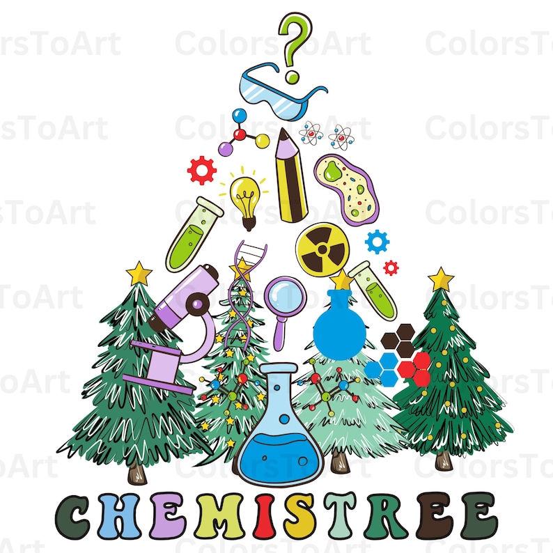 Chemistry Christmas Tree PNG, Science Teacher Gift (digital Download ...