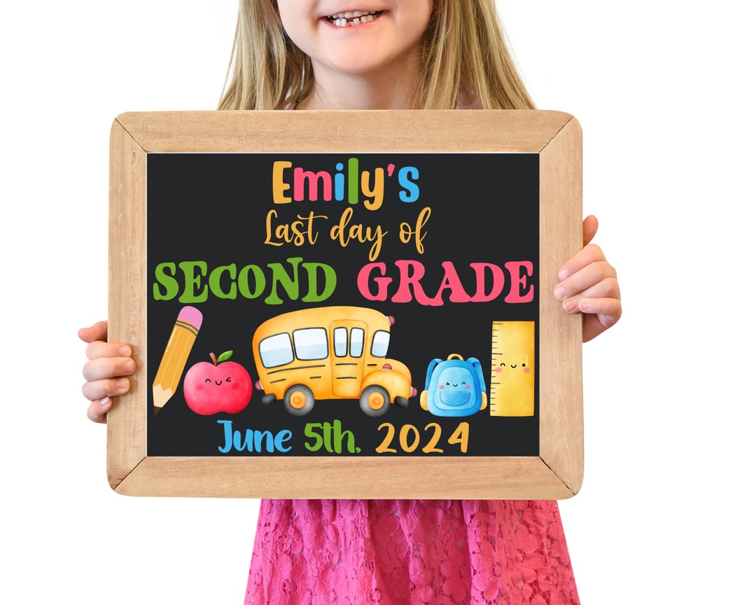 Custom Last Day of School Sign Custom Print End of School Chalkboard ...