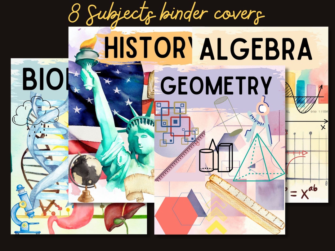 School Subjects Binder Cover Printable, Back to School, Teacher Binder ...