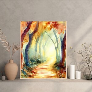 Watercolor Fall Print, Fall Printable Art, Autumn Wall Art, Watercolor ...