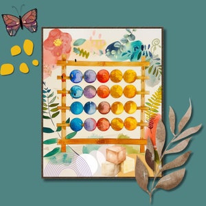 Math Wall Prints, Boho Watercolor Prints, Boho Classroom Wall Art ...