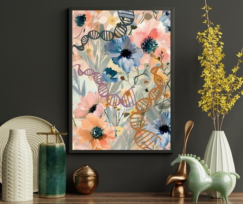 DNA Art Print Biology Art Doctor Graduation Gift Office Room Decor ...
