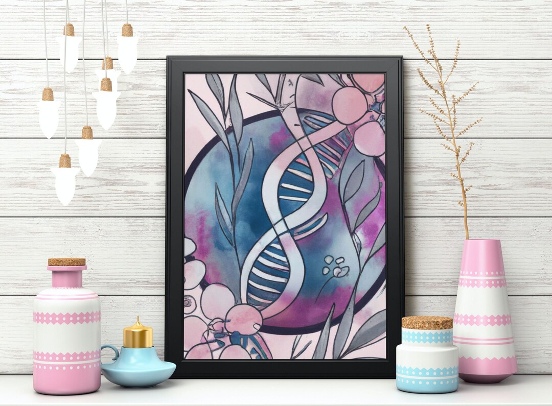 Science Print, DNA Printable, Watercolor Abstract, Science Poster ...