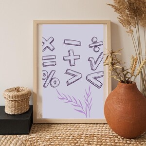 Back to School Purple Theme Classroom Decor Math Classroom Decor Math ...
