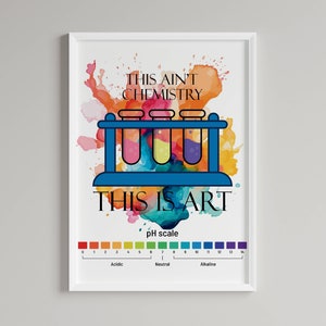Ph Scale Chart Print Chemistry Classroom Decor Science Poster Acid ...