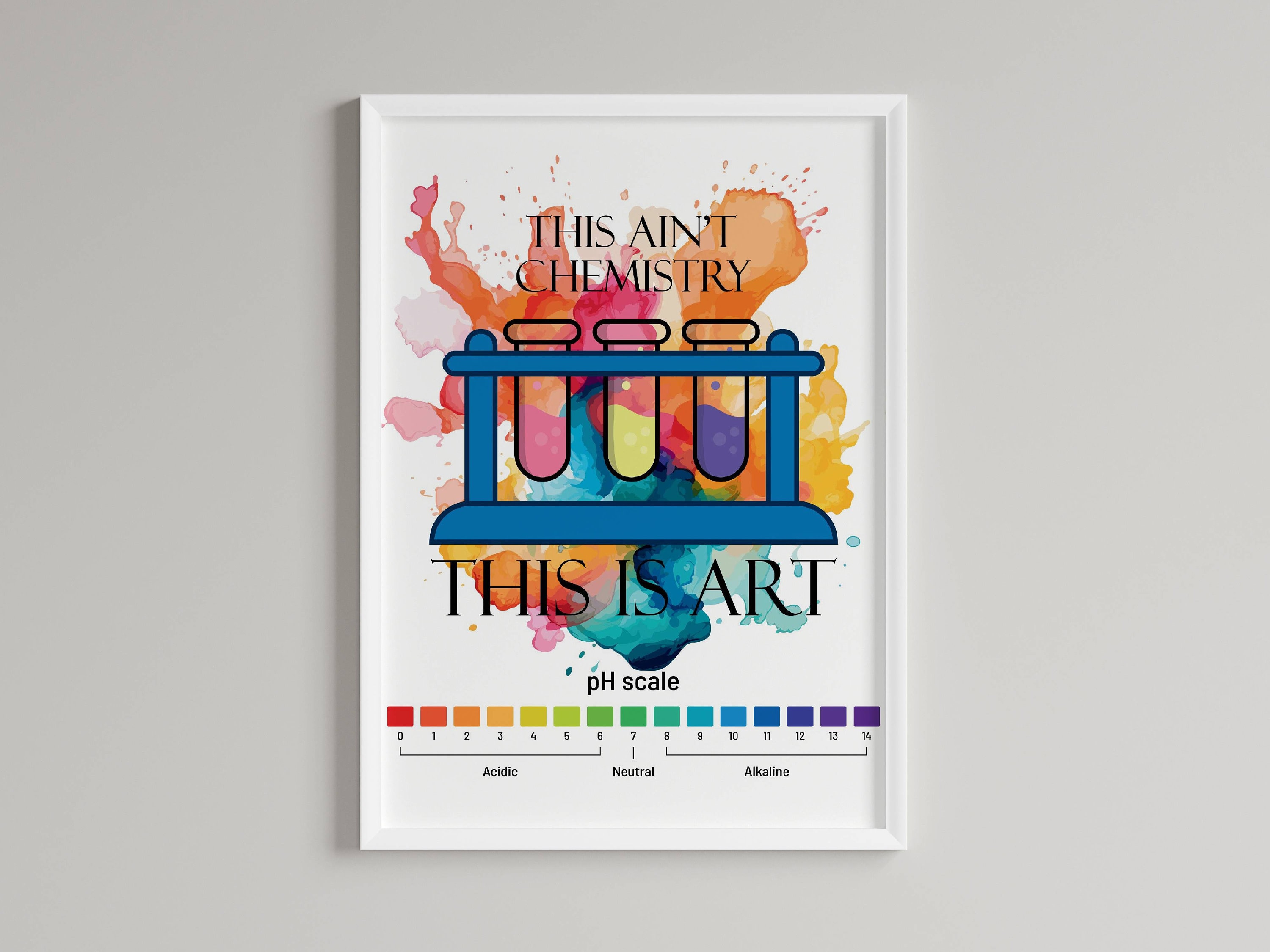 Ph Scale Chart Print Chemistry Classroom Decor Science Poster Acid ...