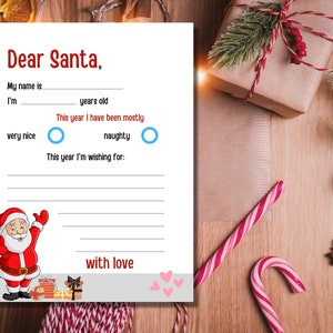 Letter to Santa PRINTABLE Kids Letter to Santa Santa Letter - Etsy