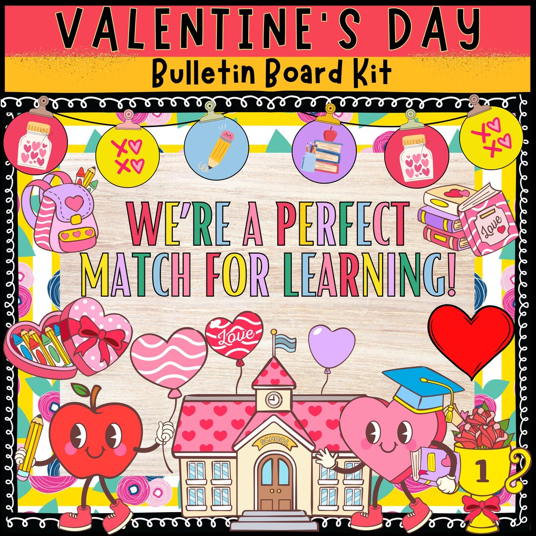 Valentine's Day Bulletin Board Kit February Classroom Decorations ...
