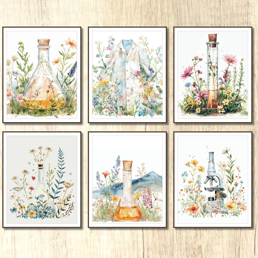 Science Wall Prints Watercolor Prints Chemistry Posters Scientist Gift ...