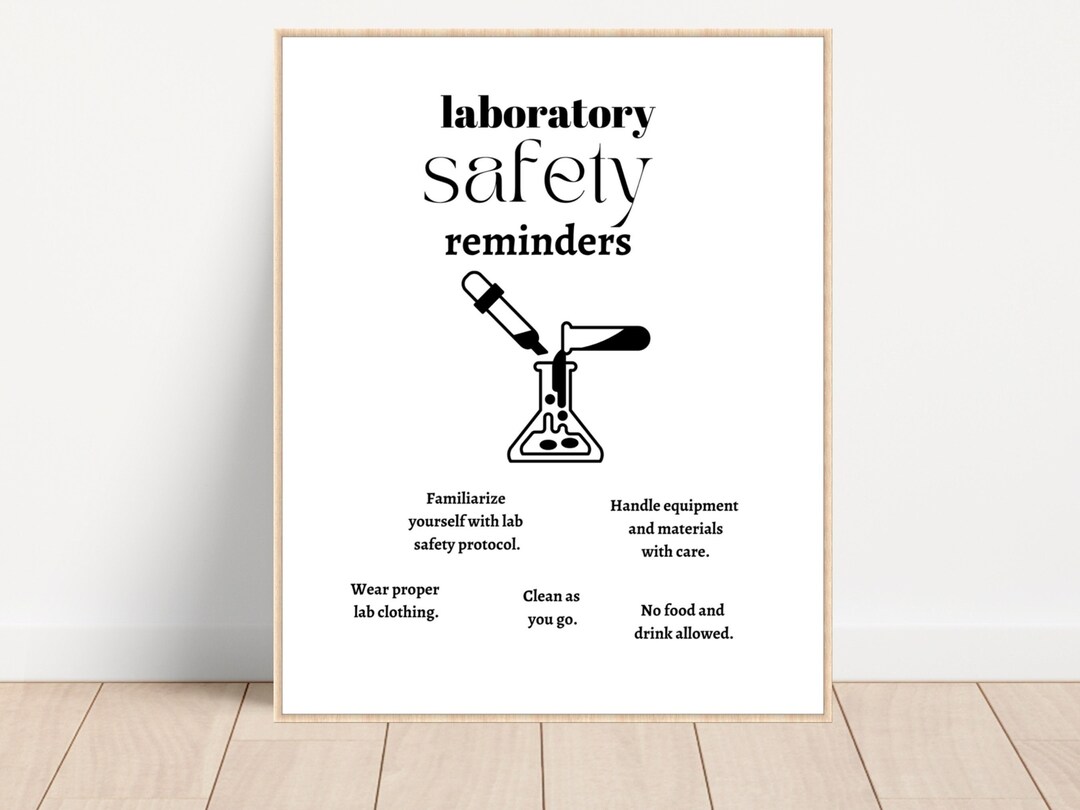 Lab Safety Poster Science Teacher Gift Digital Download Laboratory ...