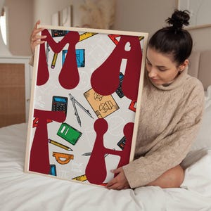 Math Poster Classroom Decor Math Decor Math Wall Art Retro Math Poster ...