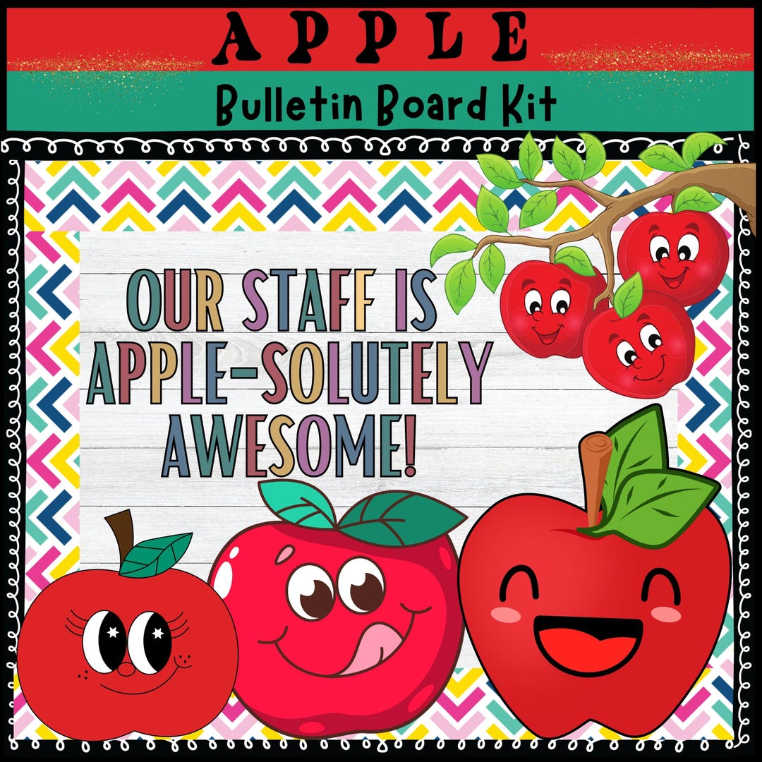 Apple Bulletin Board Kit STAFF Bulletin Board October Bulletin Board ...
