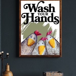 Wash Your Hands Sign Bathroom Signs Preschool Prints - Etsy