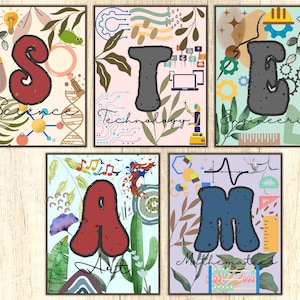 STEAM & STEM Posters for Science Technology Engineering Art Math for ...