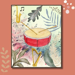 12 Music Wall Art Set, Abstract Musical Instruments Music Room Decor ...