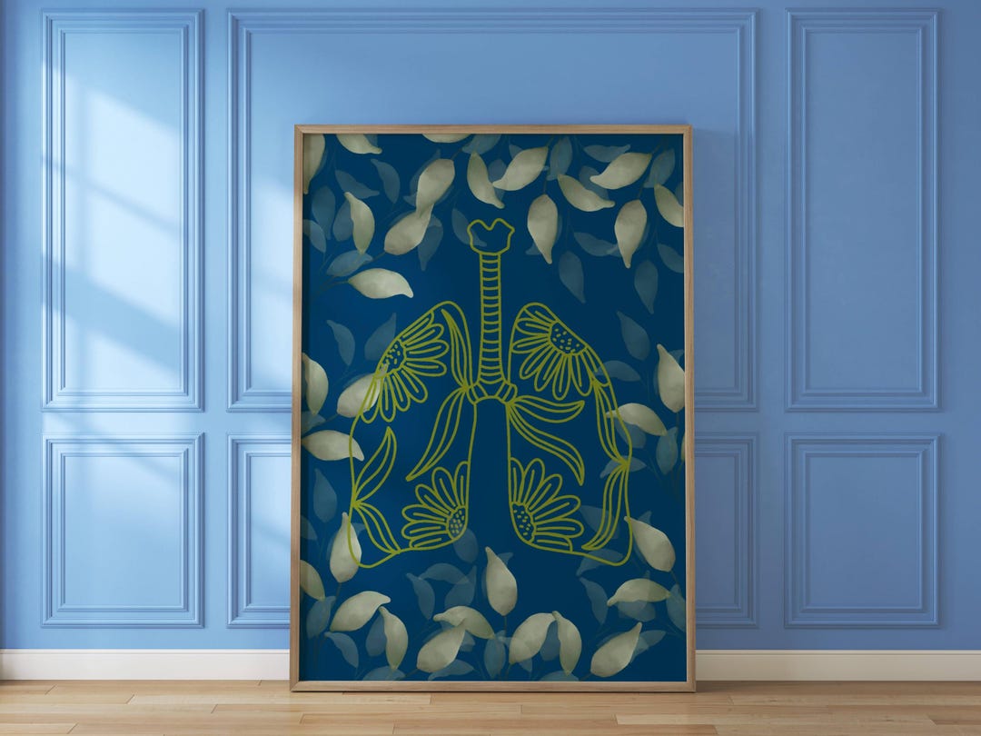 Anatomical Lungs Print Doctor Office Decor Watercolor Print Botanical ...