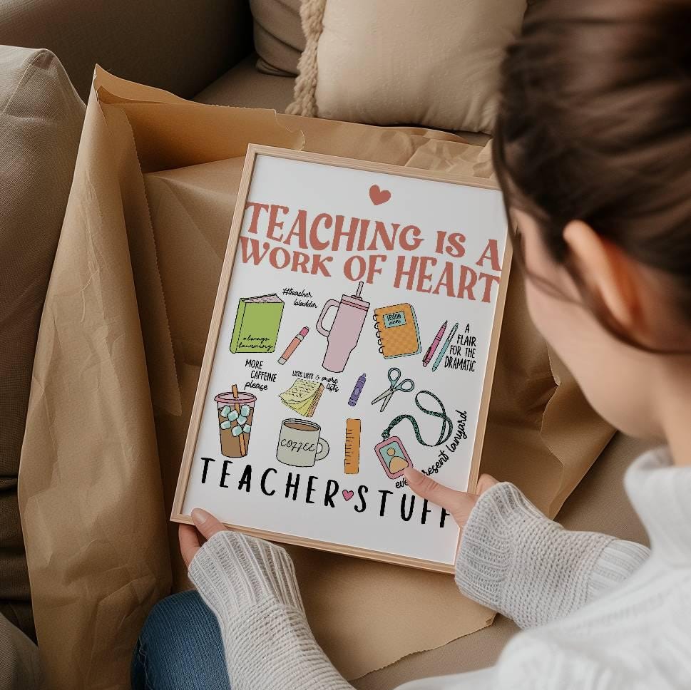 Teacher Wall Art Office Room Decor Teacher Gift Teacher Desk Decor ...