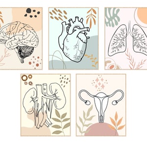 Science Wall Prints, Human Anatomy Paintings, Boho Watercolor Print ...