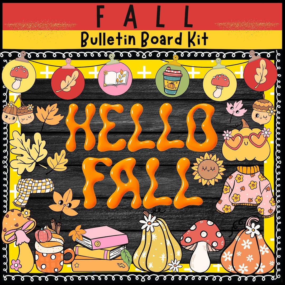 Fall Bulletin Board Kit Autumn Classroom Decorations Door Decor for ...