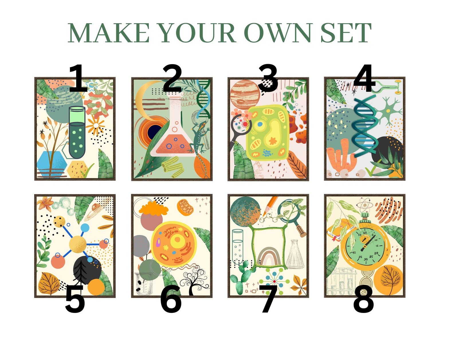 Boho Science Nursery Prints, Biology Classroom Decor (digital Download ...