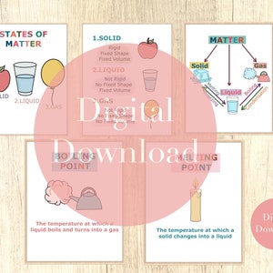 5 Science CLASSROOM POSTERS, Chemistry Printable, Science Teacher ...