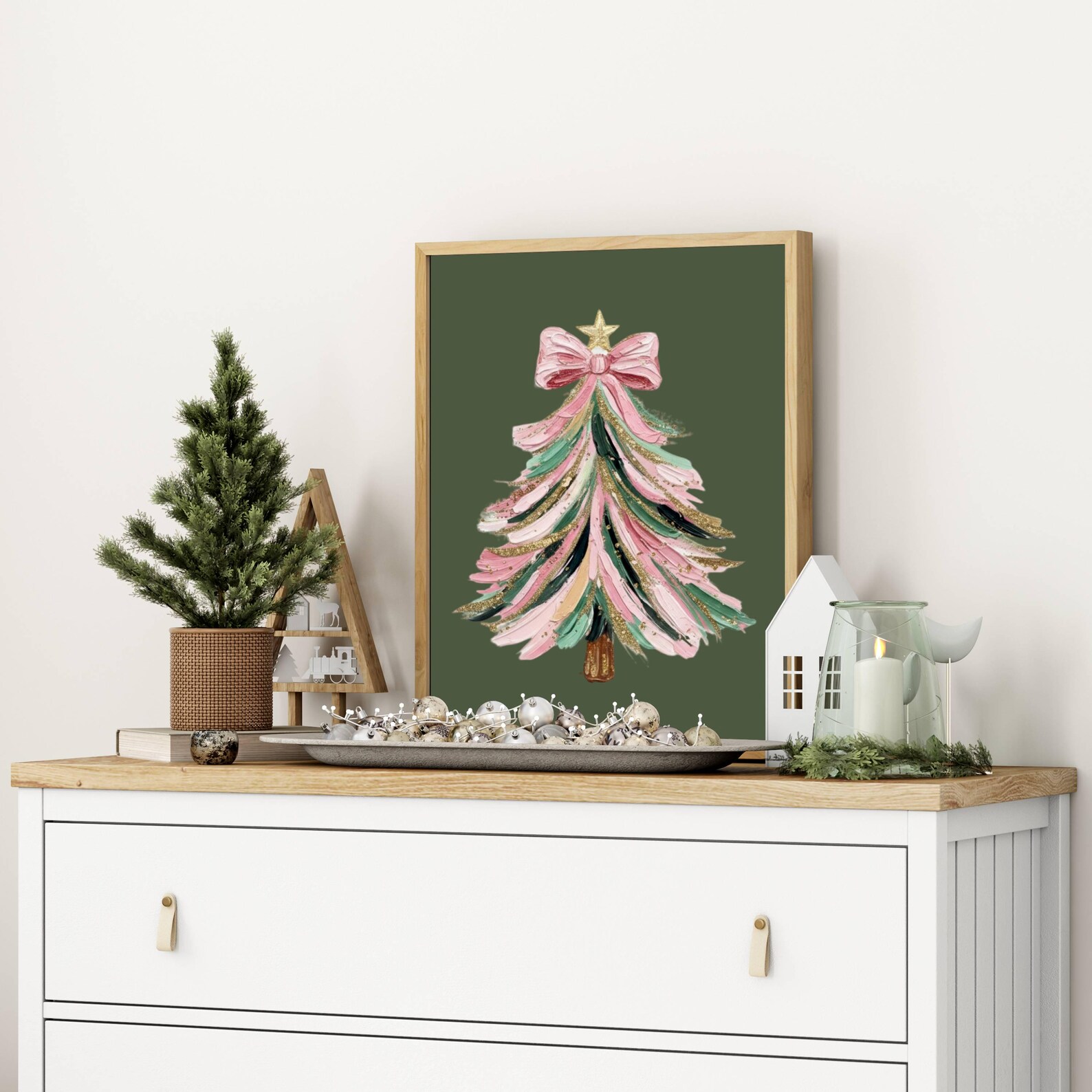 Christmas Tree Winter Art Print Christmas Gift Vintage Christmas Tree ...