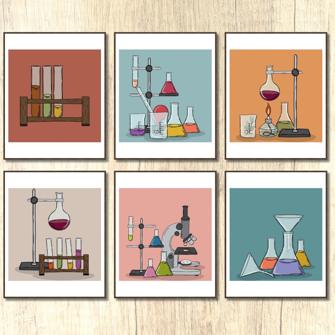 Science Class Gallery Wall Set of 6 Chemistry Lab Decor High School ...