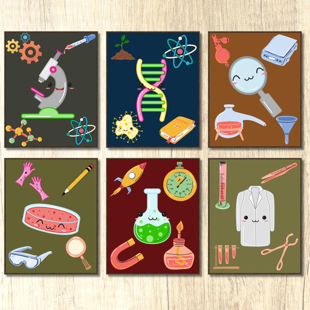 Science Wall Prints Biology Prints Classroom Wall Art Nursery Decor Set ...