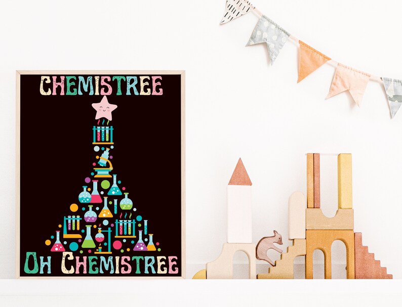 Chemistry Christmas Tree Art, Science Teacher Gift (digital Download ...
