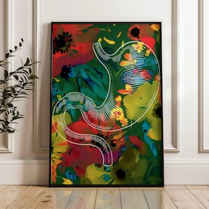 Stomach Anatomy Print Gastroenterology Art Digestive System Science ...