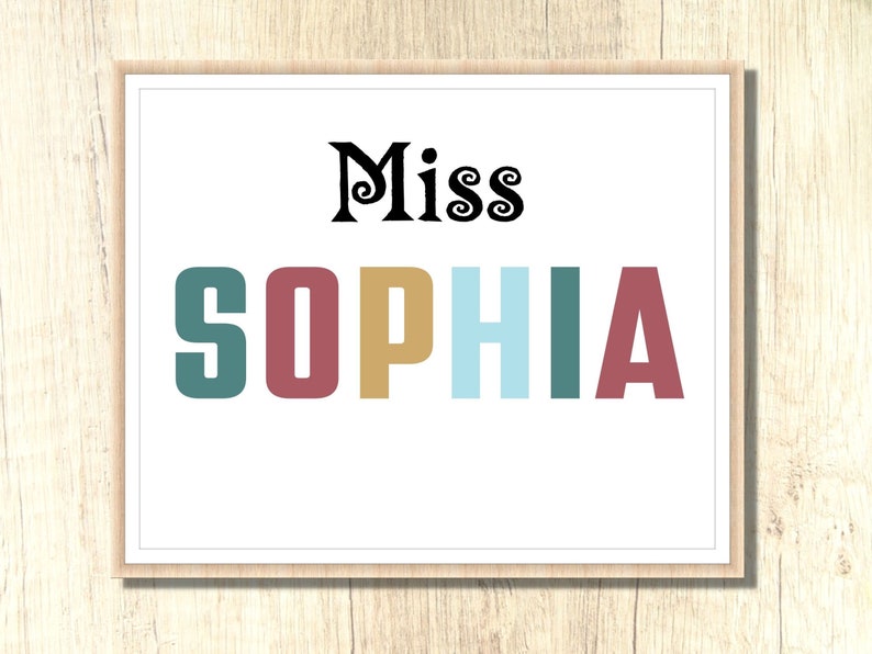 Teacher Name Sign Printable Custom Digital Print Teacher - Etsy