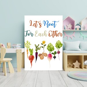 Let's Root for Each Other, Classroom Decor, Digital Print, Nursery ...