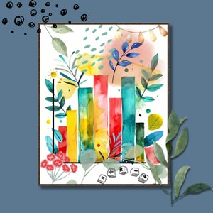 Math Wall Prints, Boho Watercolor Prints, Boho Classroom Wall Art ...