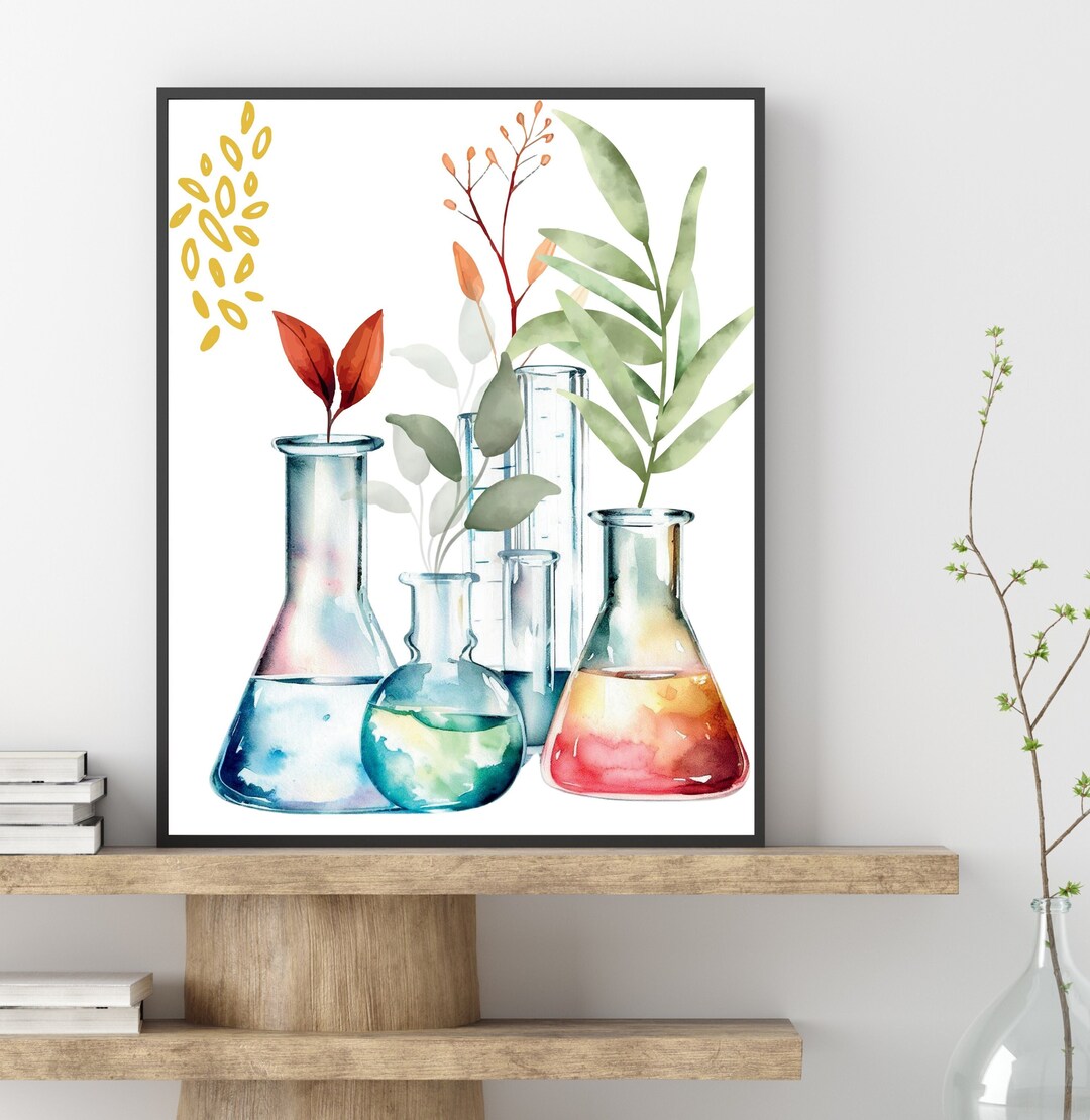 Science Print, Chemistry Printable, Watercolor Art, Science Poster ...