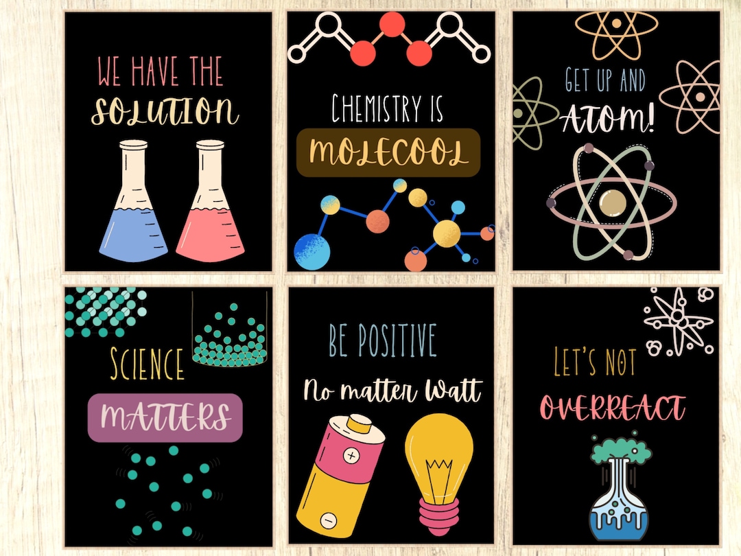 6 Set of Chemistry Classroom Decor, Science Class Poster, Middle High ...