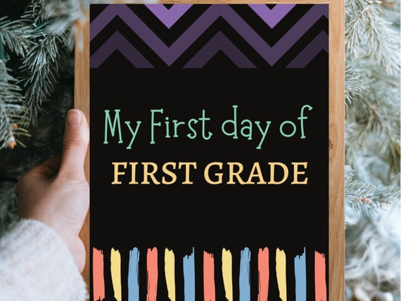 Printable First Day of FIRST GRADE Sign 1st Day of 1st Grade - Etsy