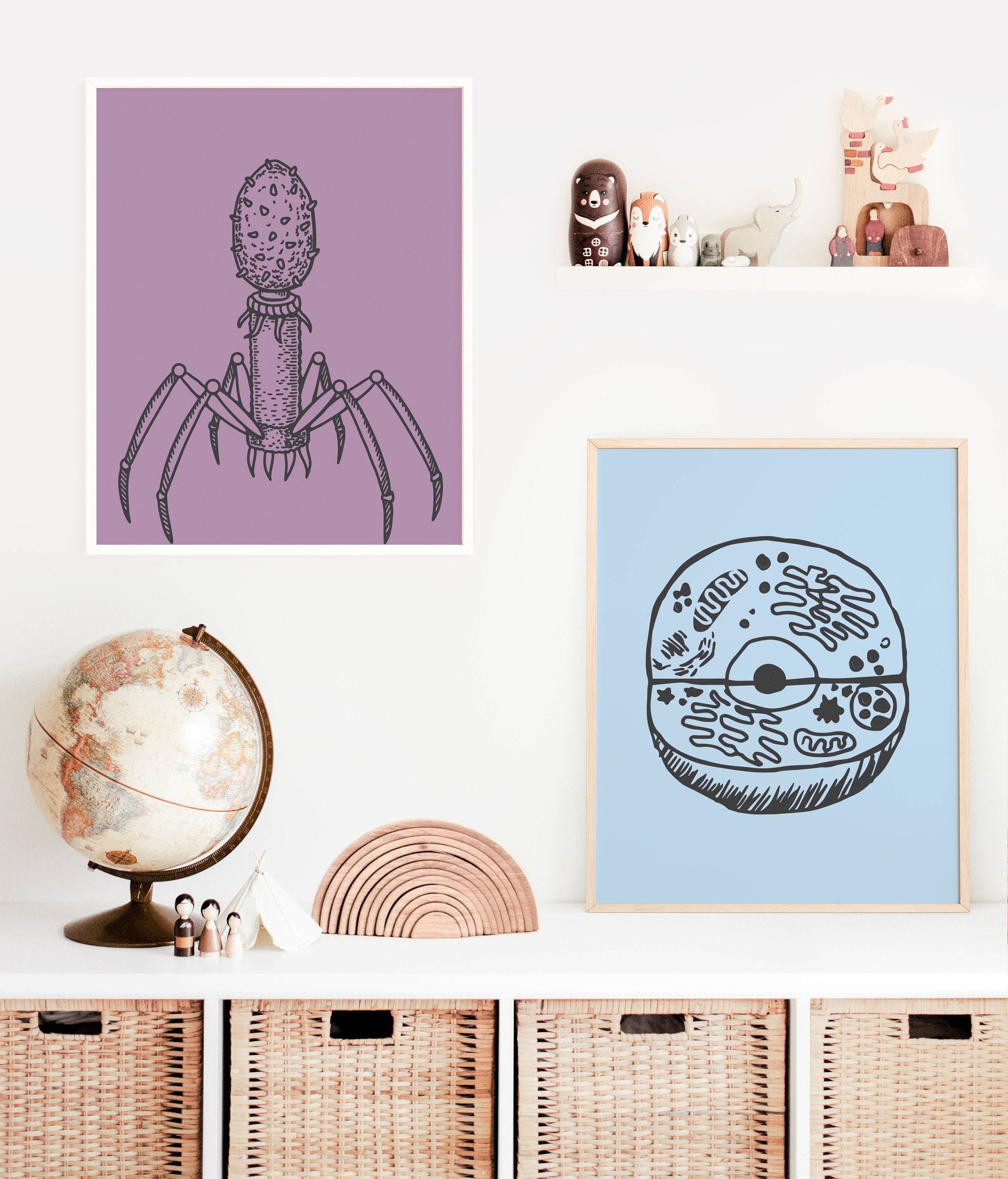 Science Classroom Poster Set Science Student Gift Biology Art Print ...