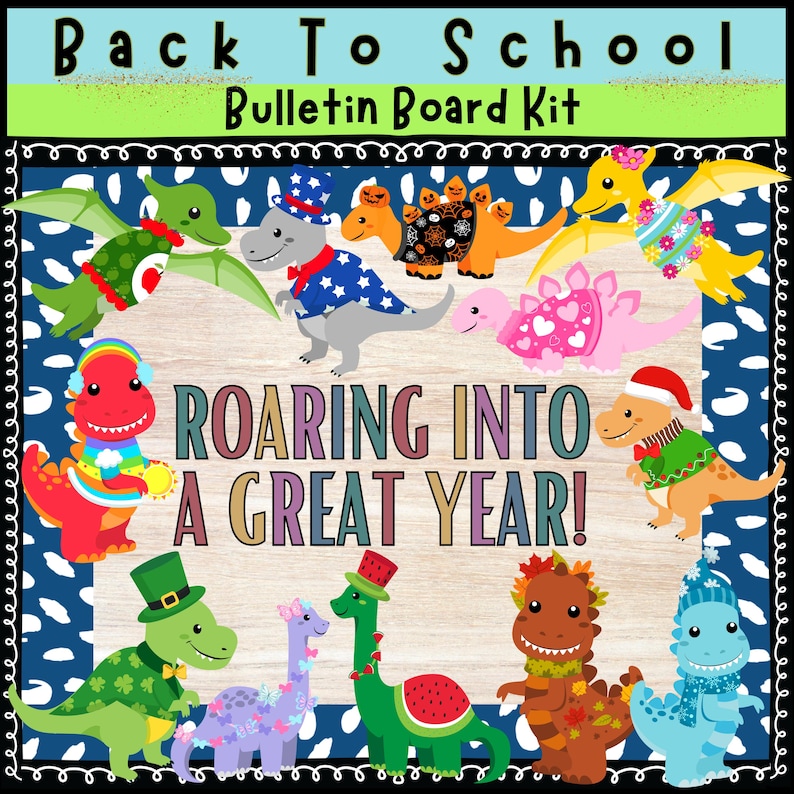 Dino Back to School Bulletin Board Classroom Decor Welcome Back to ...