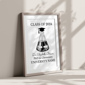 Custom Graduation Print, Personalized Graduation Gift, Chemistry ...