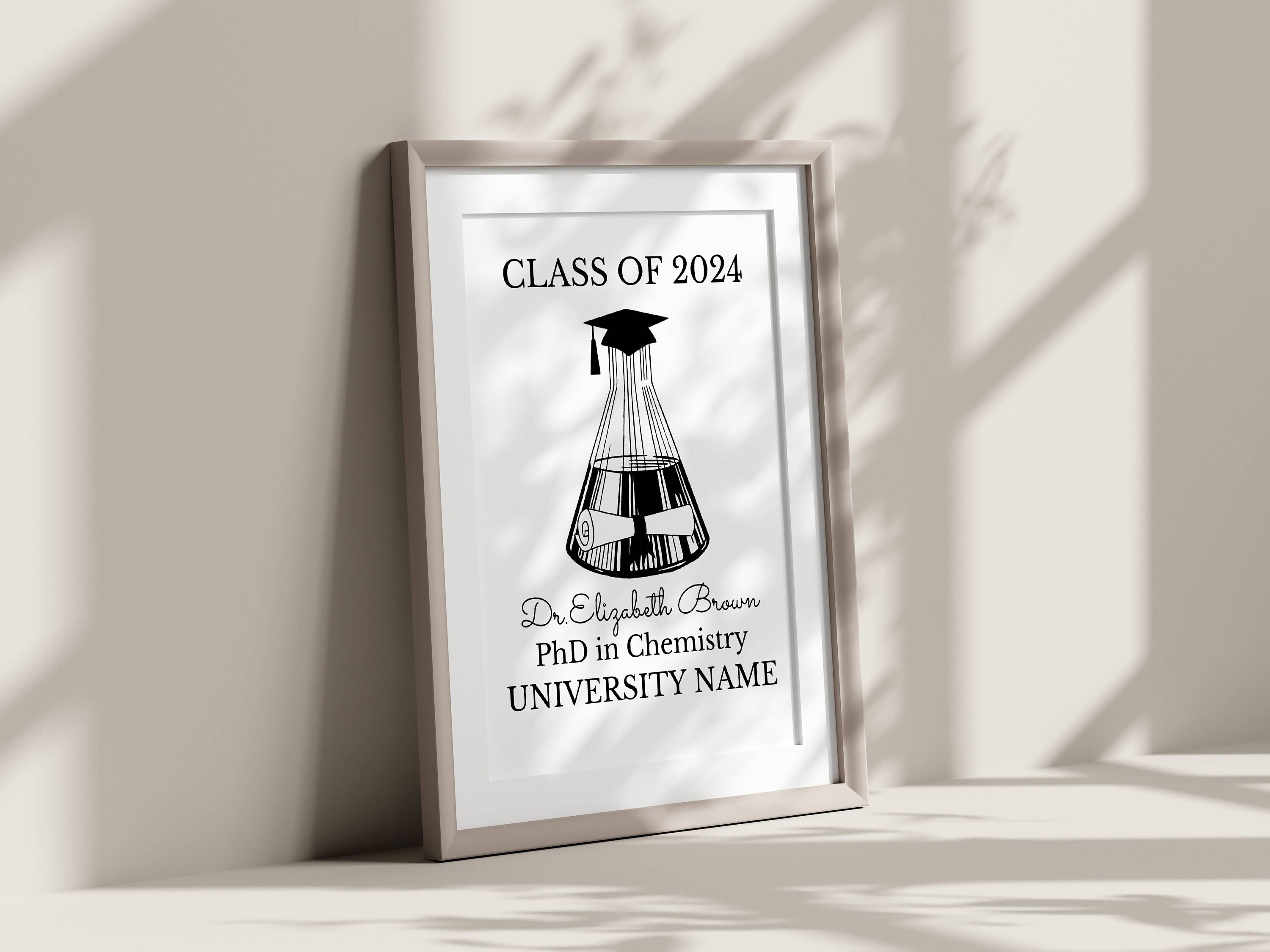 Custom Graduation Print, Personalized Graduation Gift, Chemistry ...