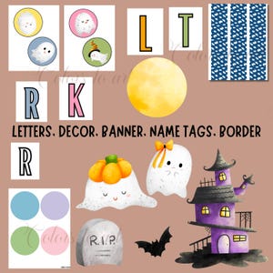 Halloween Bulletin Board Kit Autumn Classroom Decorations Door Decor ...