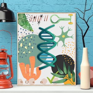 Biology Wall Prints Boho Watercolor Prints Green Prints Boho Classroom ...