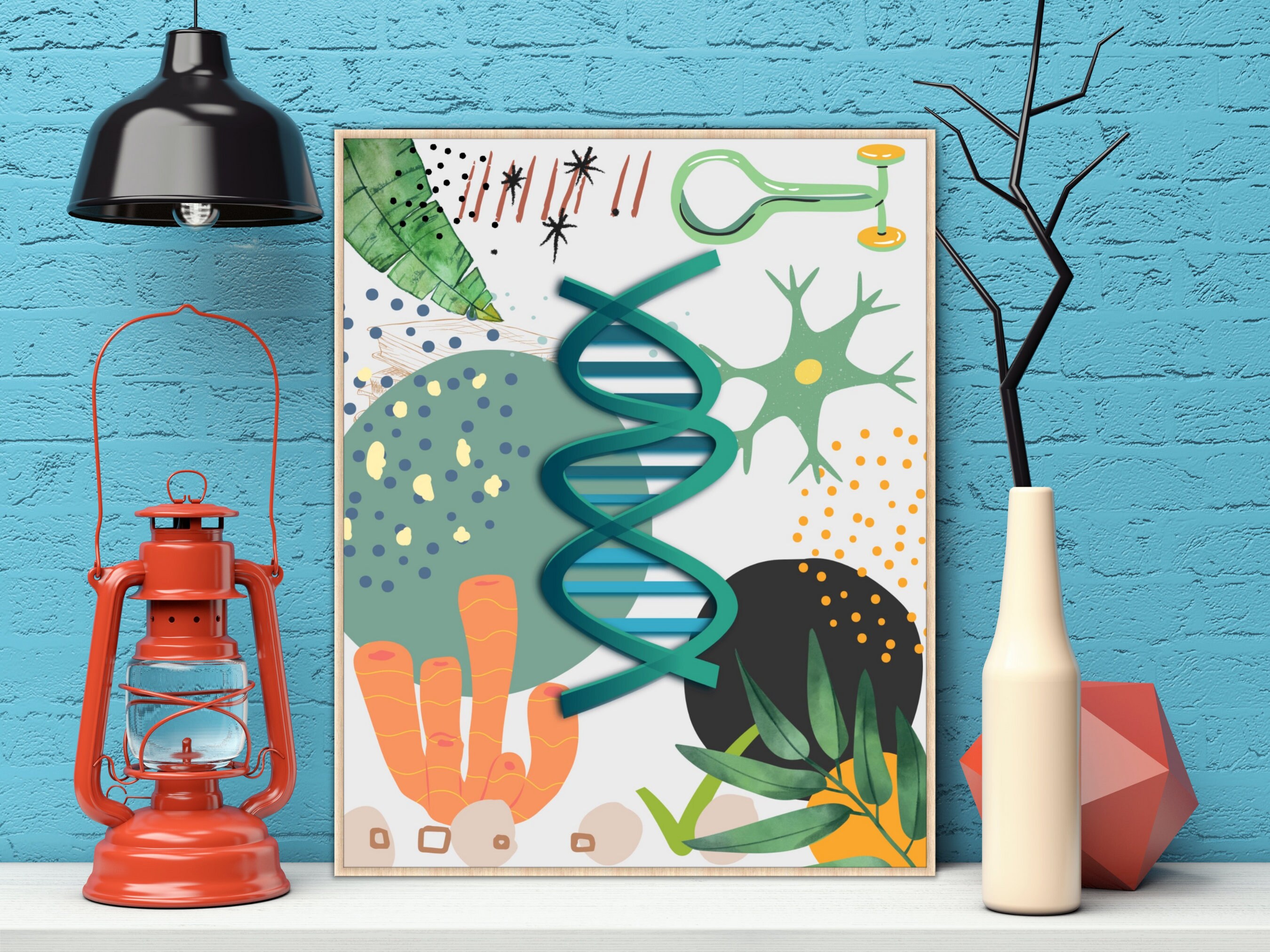 Biology Wall Prints Boho Watercolor Prints Green Prints Boho Classroom ...