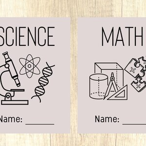 School Subjects Binder Cover Printable, Back to School, Teacher Binder ...