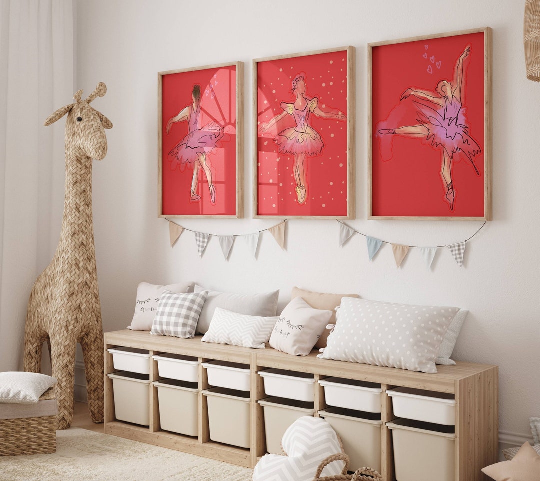 Ballerina Wall Art Set of 8, Ballet Decor, Dance-themed Artwork, Girl ...