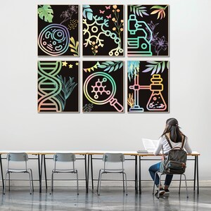 Science Class Gallery Wall Art Set Biology Wall Art Science Classroom ...