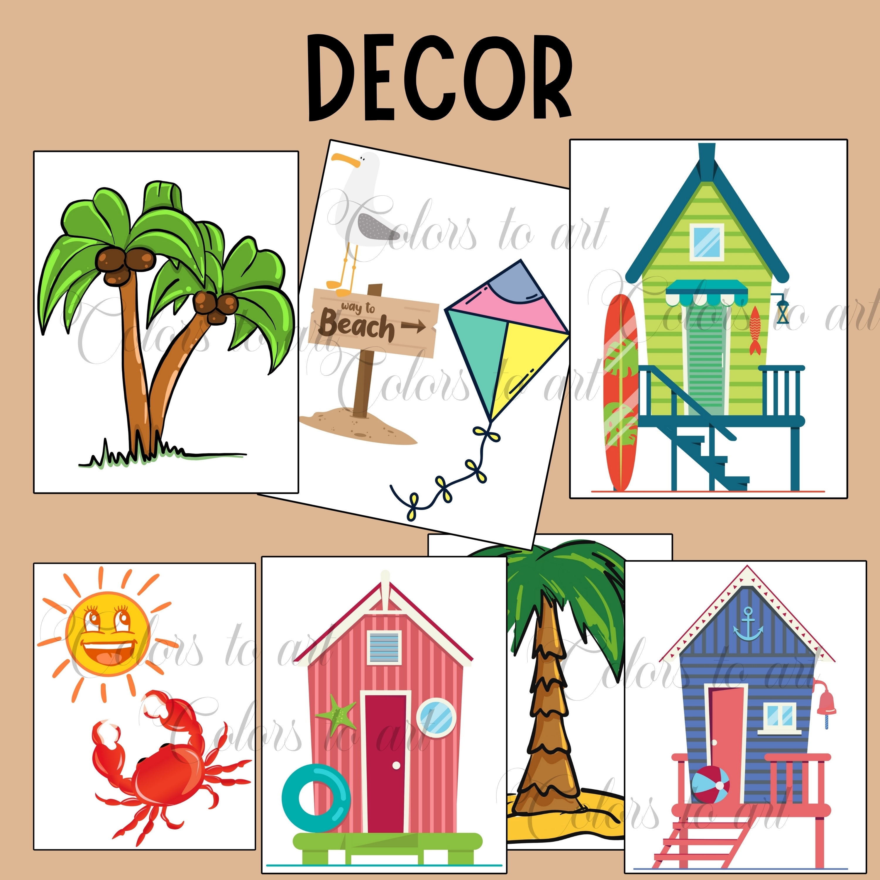 Summer Beach Bulletin Board Kit, Classroom Decor (printable) - Etsy