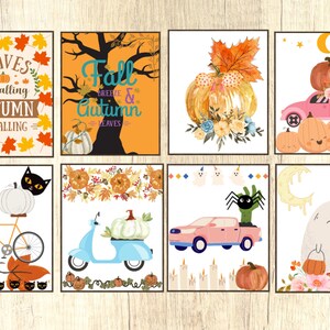 Boho Halloween Decor Set of 8 Prints, Cute Fall Decor, Modern Halloween ...