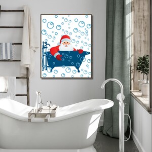Santa Clause Print, Christmas Wall Art, Christmas Printable, Bathroom ...
